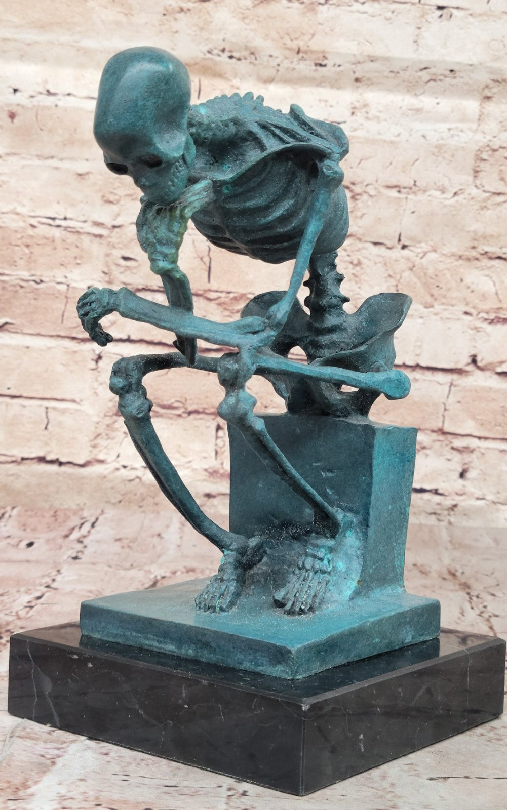 Bronze Sculpture Large Skeleton Halloween Home Office Decoration Figur