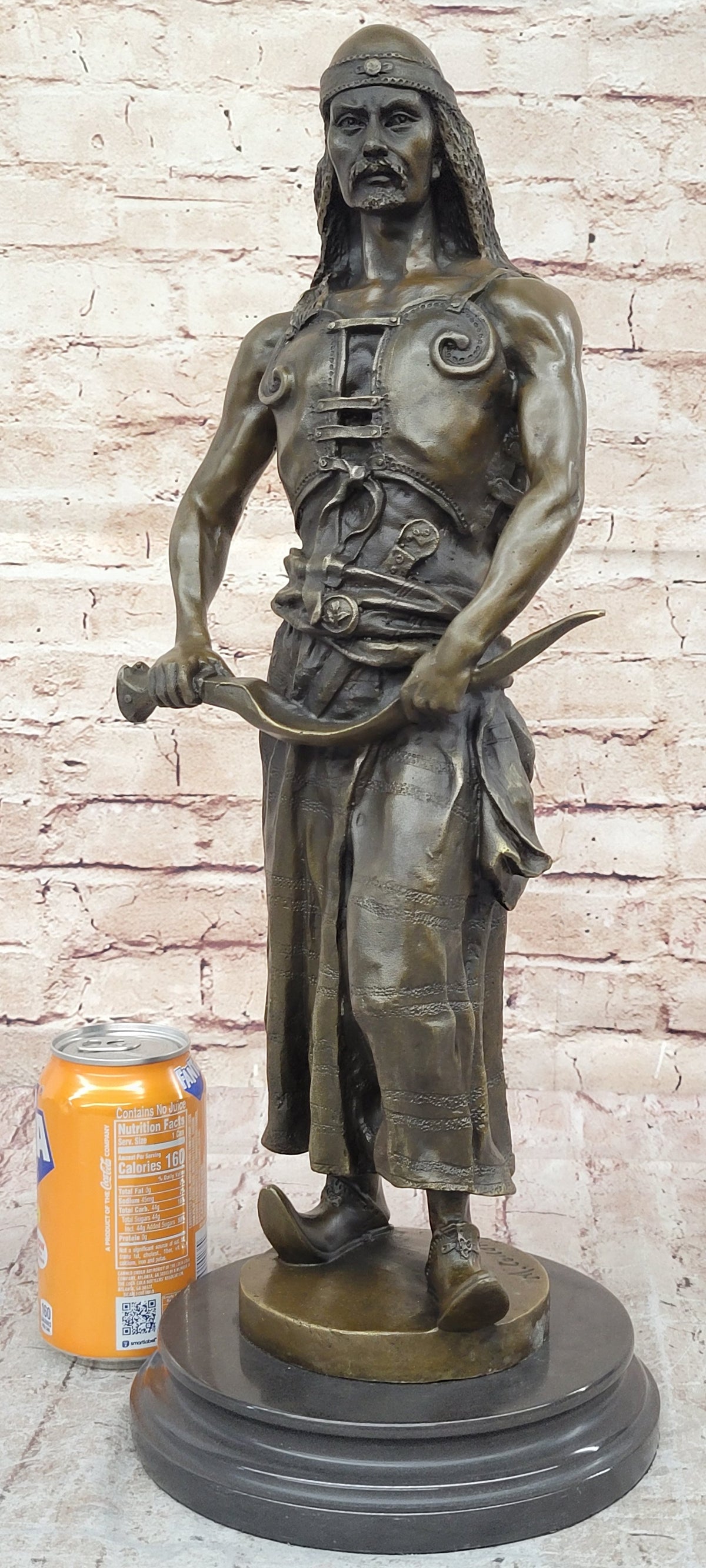 100% Pure Genuine Bronze Sculpture of Arab Guy – Middle Eastern Man St