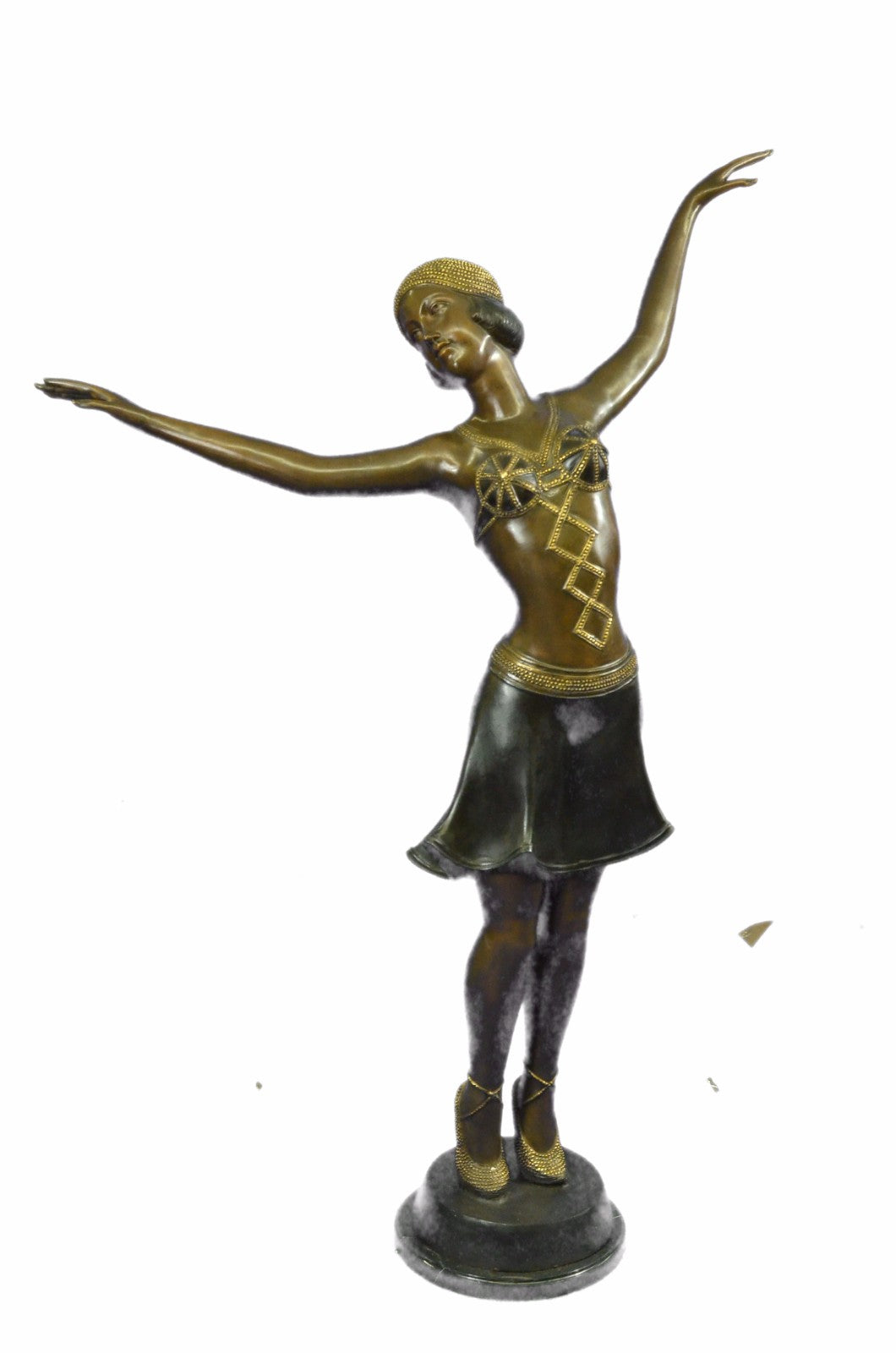 Handcrafted Extra Large Chiparus Dancer Bronze Sculpture Home/Office D