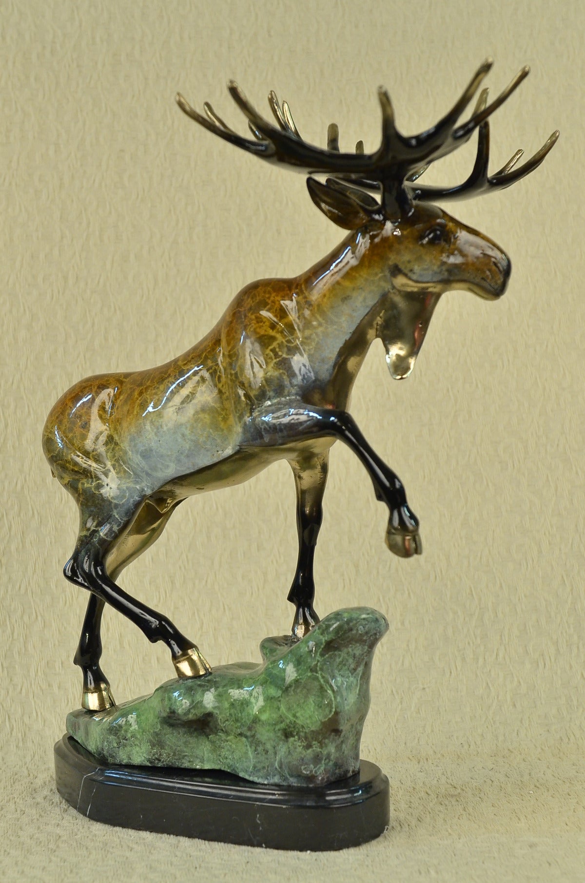 Handcrafted bronze sculpture SALE Collector Moose Wild Handcrafted Cas