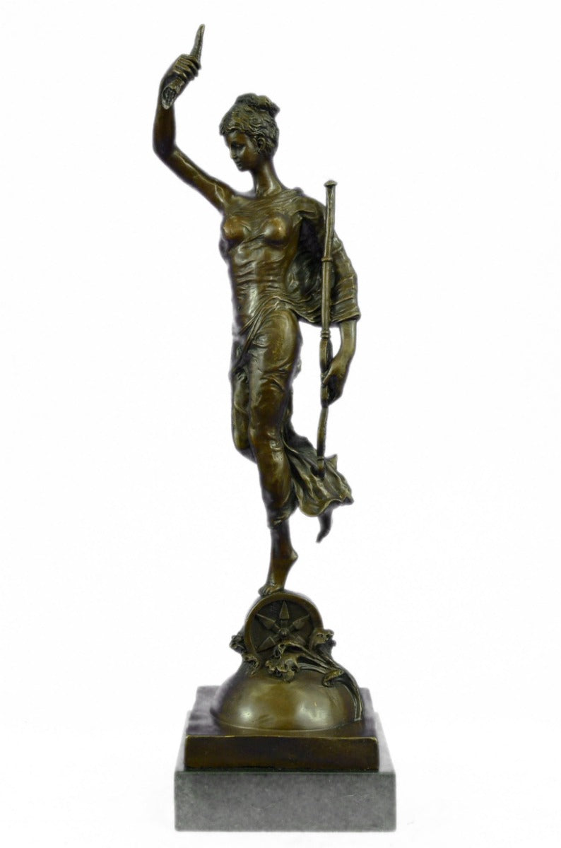 Roman Goddess of Prosperity Lady Fortuna Hot Cast Bronze Figurine Stat