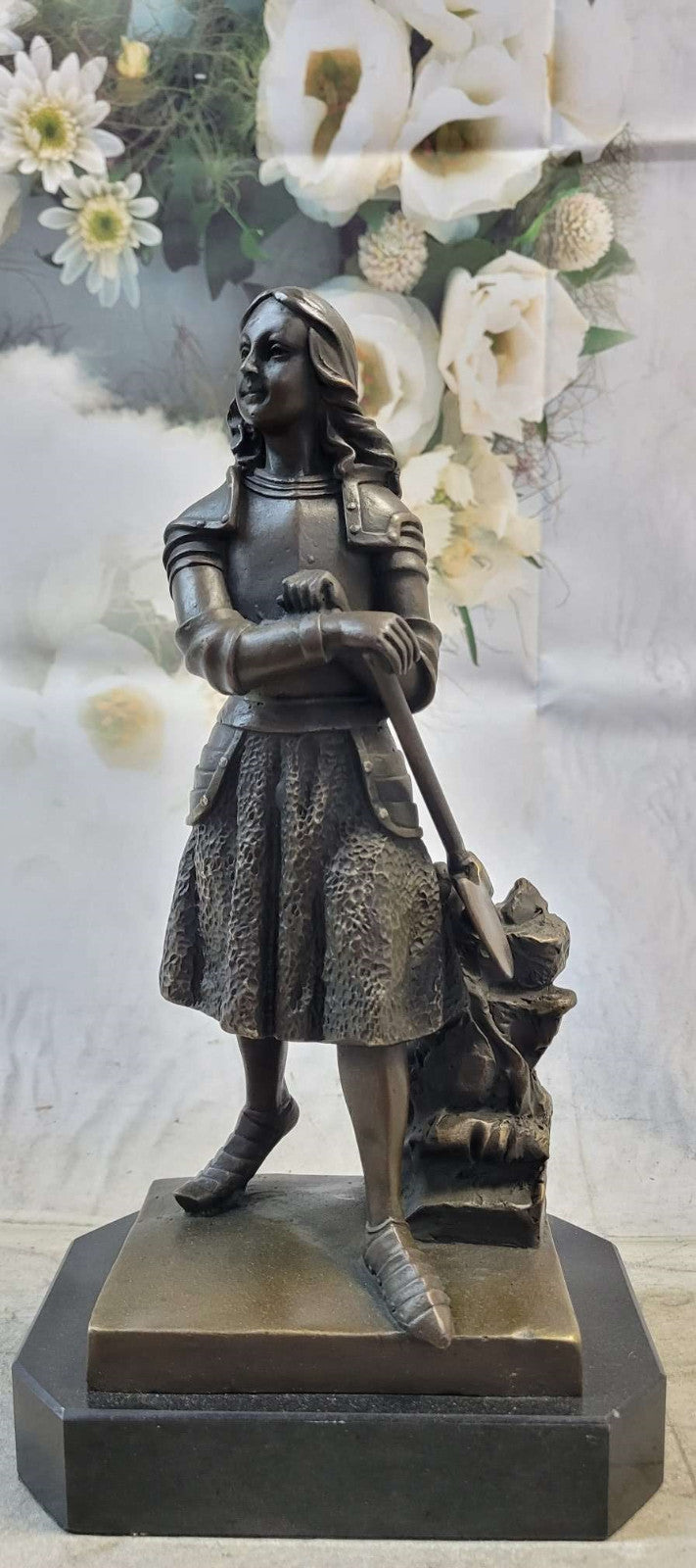 Hand Made Exquisite Detail Joan of Arc Bronze Sculpture by Lost Wax Me