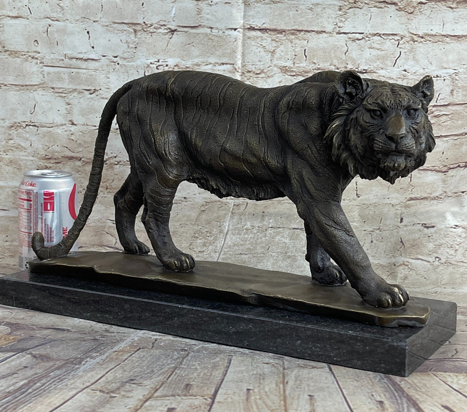 Real Bronze Bengal Tiger Statue on Stone – Majestic Indian Big Cat Scu
