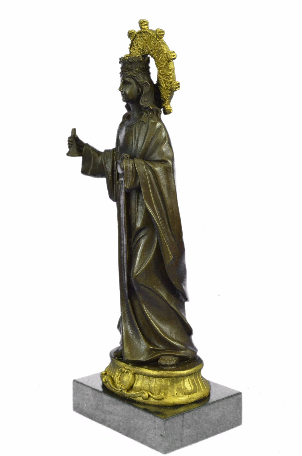 Saint Barbara - Crown, Chalice, Sword, Tower Catholic Bronze Sculpture