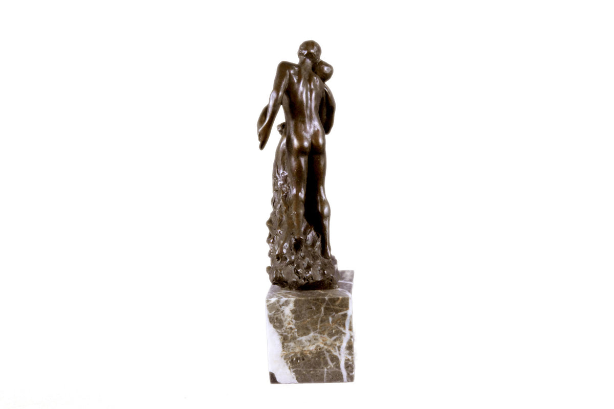 Hand Made Statue Eternal Idol By Rodin Nude Couple Bronze Sculpture Fi